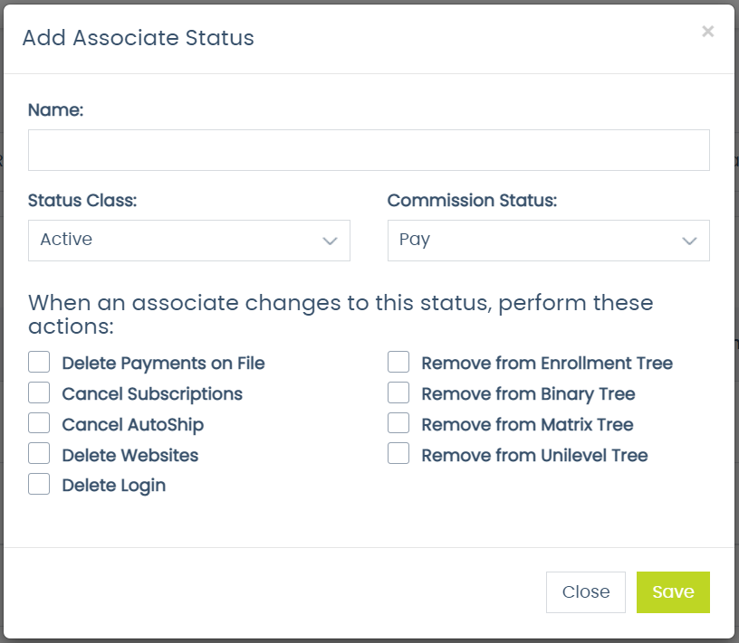 Adding Associate Statuses – Help Center
