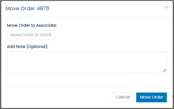 Moving an Order to Another Associate – Help Center