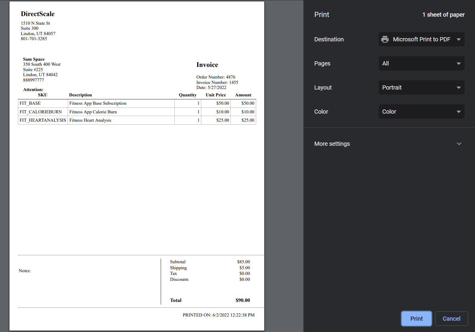 Printing an Order's Invoice – Help Center