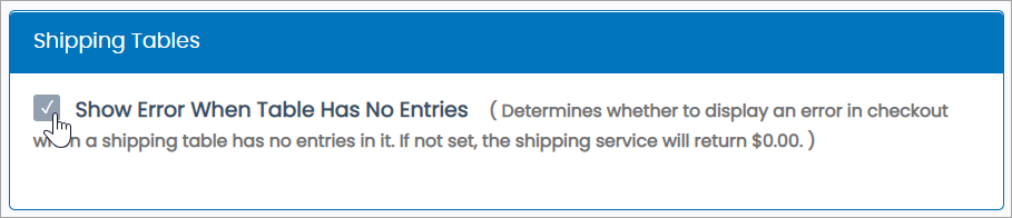 Setting up a Shipping Table – Help Center