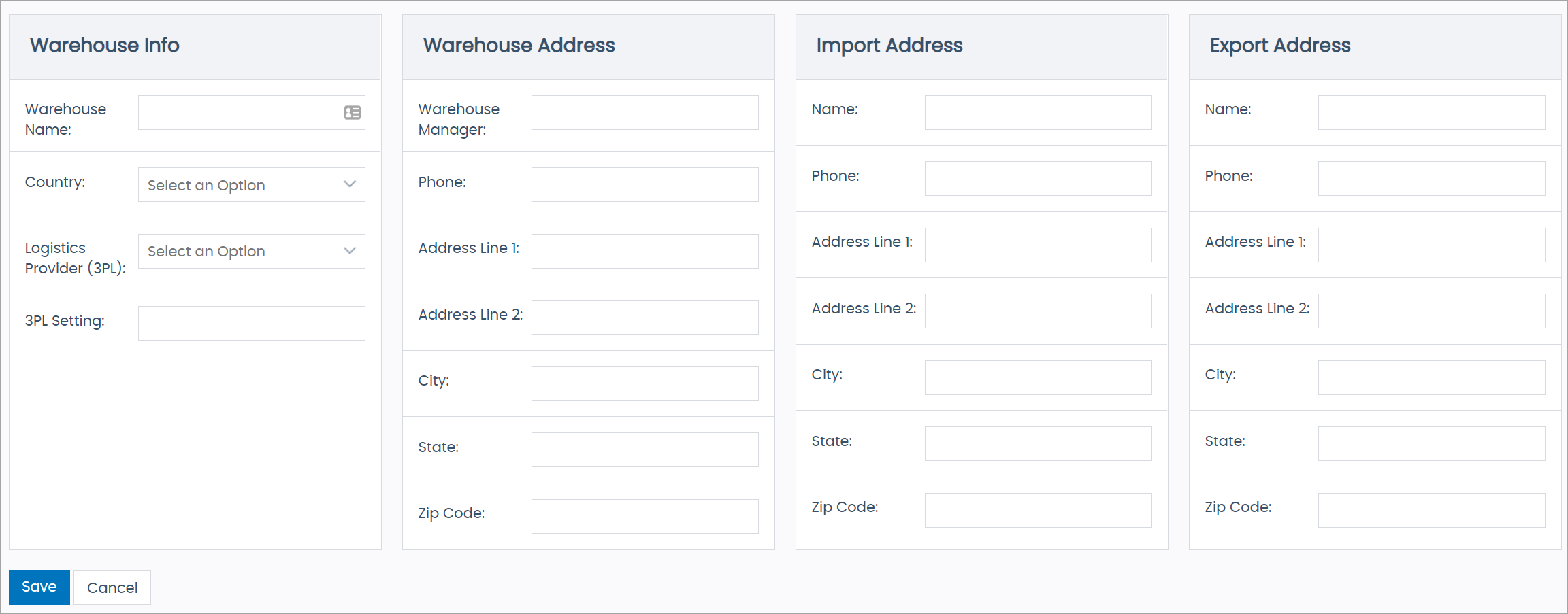 Setting up a Warehouse – Help Center
