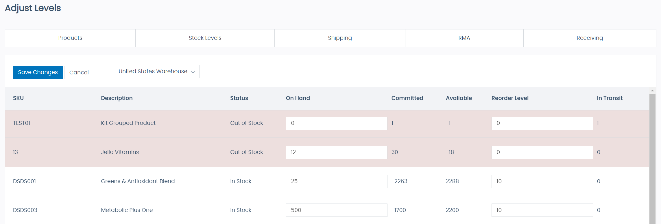 Adjusting Stock Levels – Help Center
